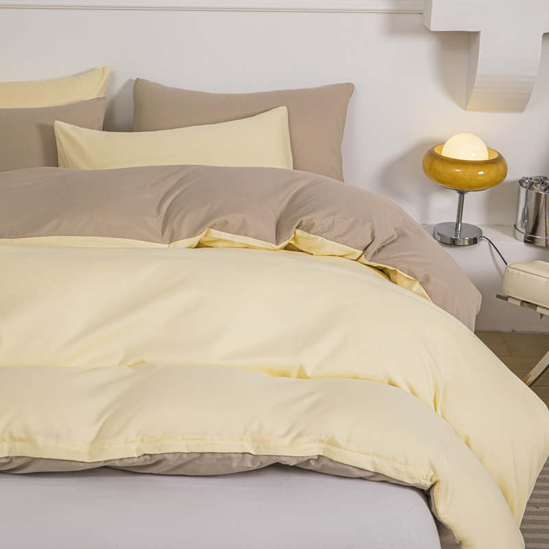1pc Quilt Cover Only Simple Contrast Solid Color Duvet Cover With ...