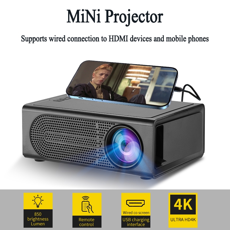 Mini Projector For Phone Small projector HDMI USB Laptop Wired Projektor M200 Portable Home ...