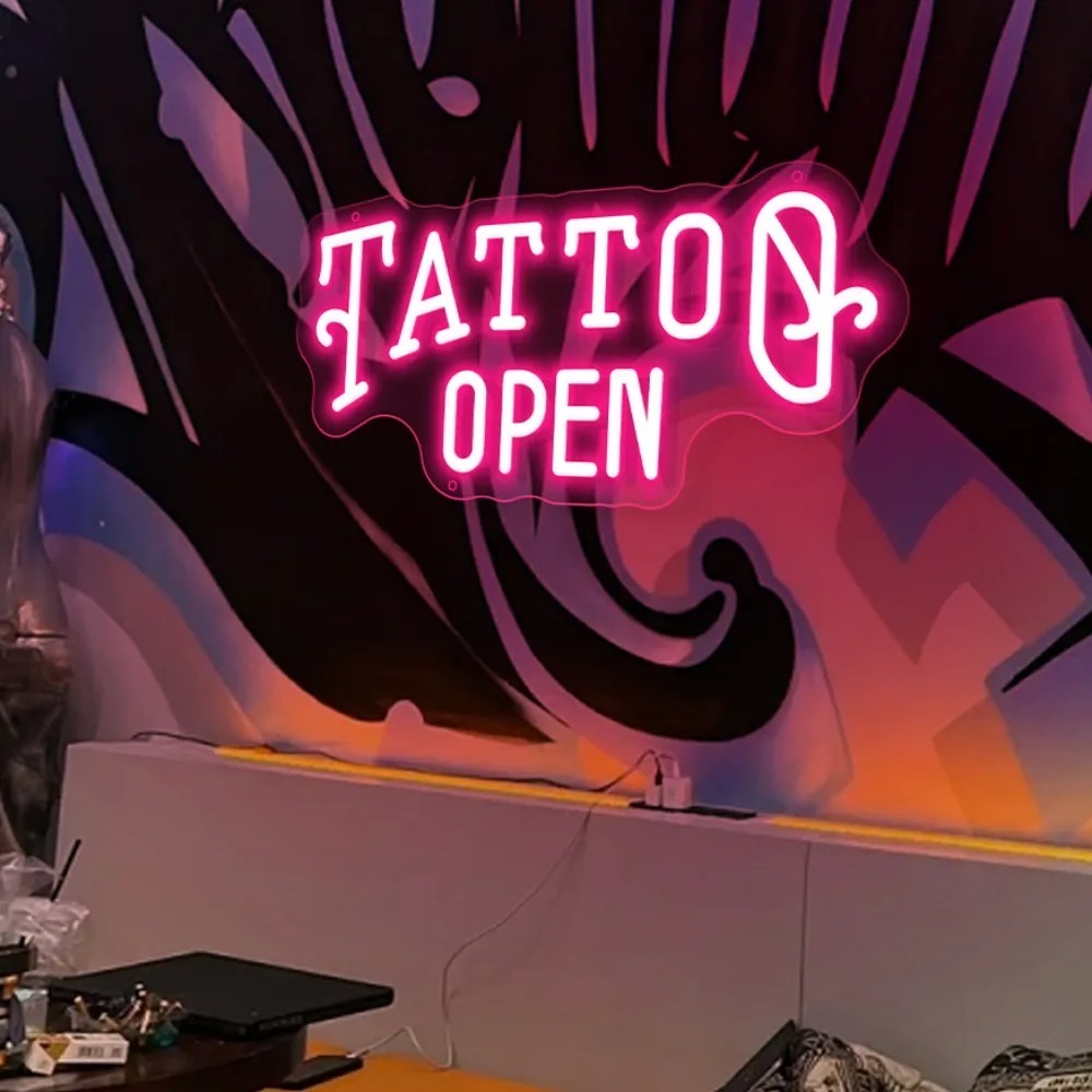 TATTO Open Neon Led Sign Tattoo Salon LED Neon Lights USB Room Wall ...