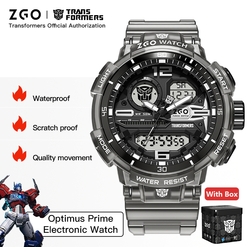 ZGO Transformers Optimus Prime Watch Waterproof For Male Student 8981 ...