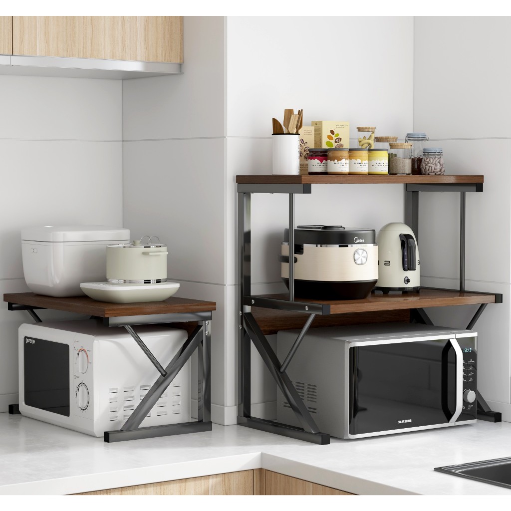 Kitchen Condiment Rack Countertop 2-Tier Storage Rack Storage Rack Dish ...