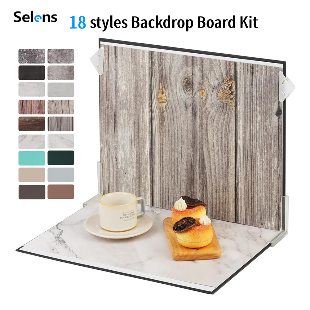 Selens Photography Backdrop Board Kit Photo Background 9 Double-Sided Background Paper for Food ...