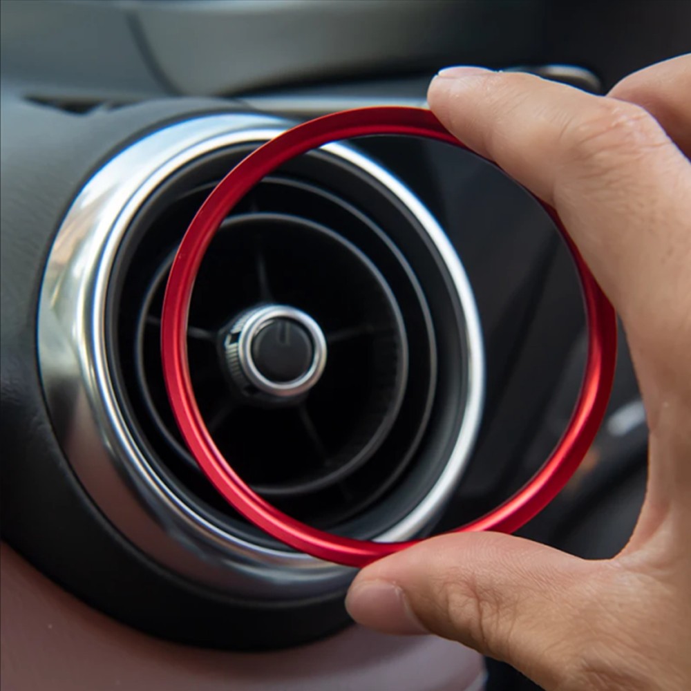Metal Car Styling AC Air Condioner Outlet Vent Ring Trim Cover Stickers ...