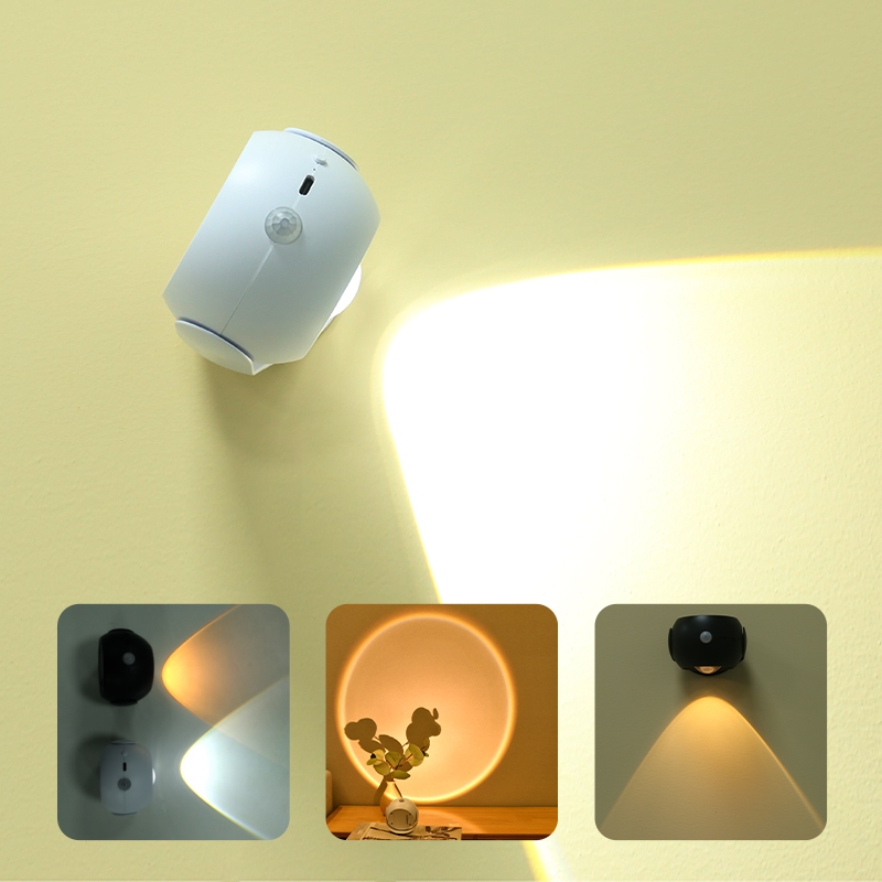 LED Wall Light Rechargeable Touch Lamp Motion Sensor LED sunset Night ...