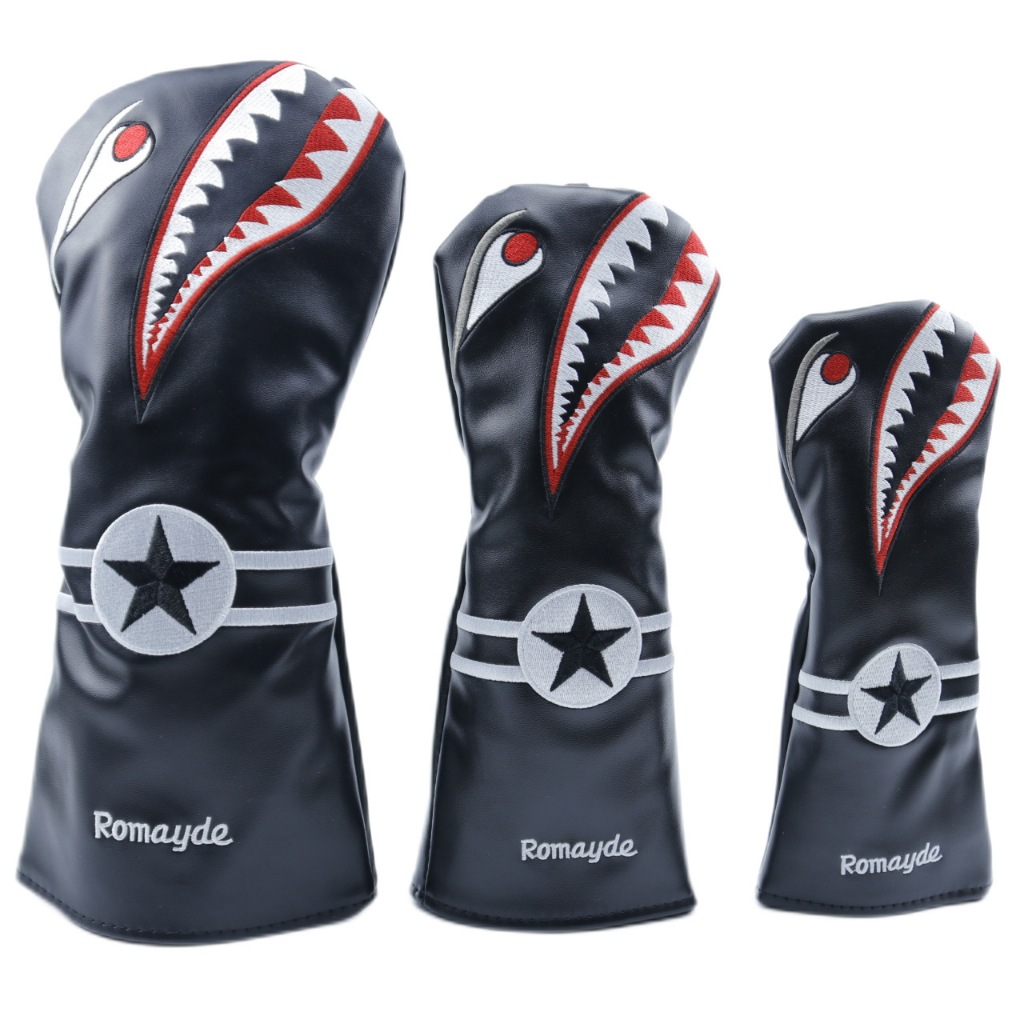 Boutique Soft Leather Shark Golf Club Cover Wooden Putter Cover Head ...