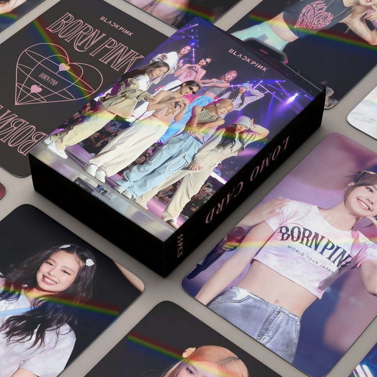 55 pcs blackpink Born Pink World Tour Laser Kpop Photocards Postcards ...