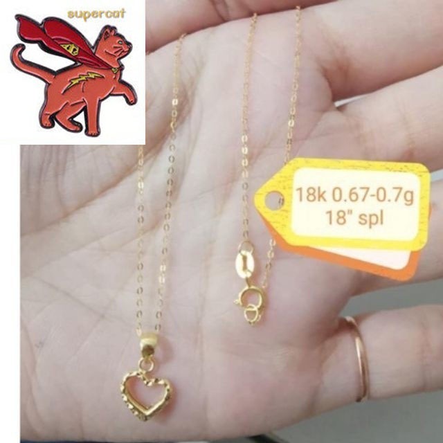 rantai emas 916 original Heart Necklace foe women Hypoallergenic Not ...