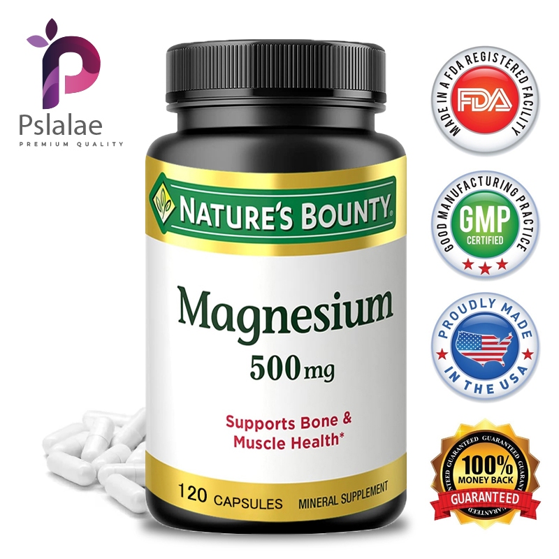 Magnesium 500 mg, 120 Capsules - Muscle Contraction, Nerve Impulse and ...