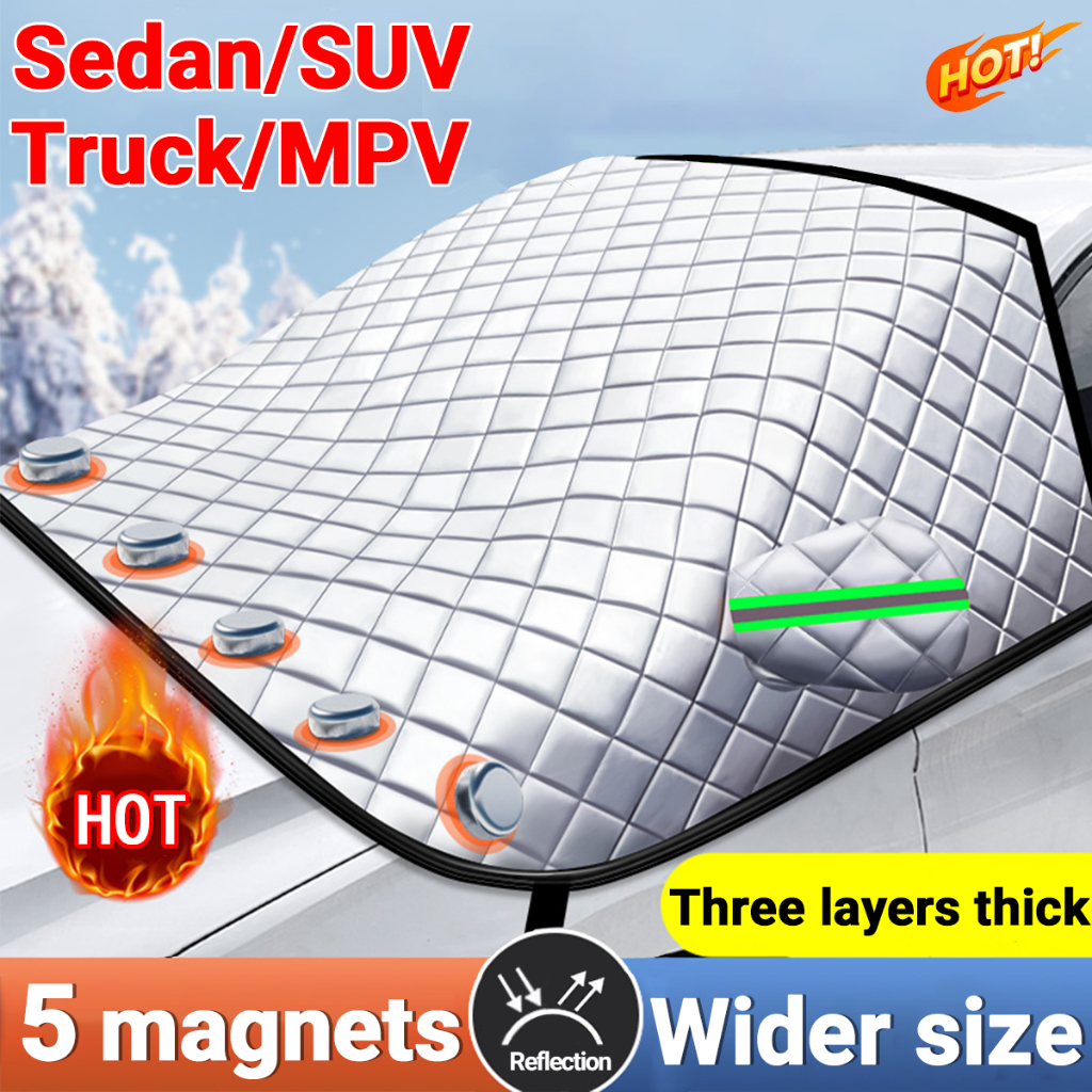 [All Size] Universal Half car cover outdoor protection Durable 3-layer ...