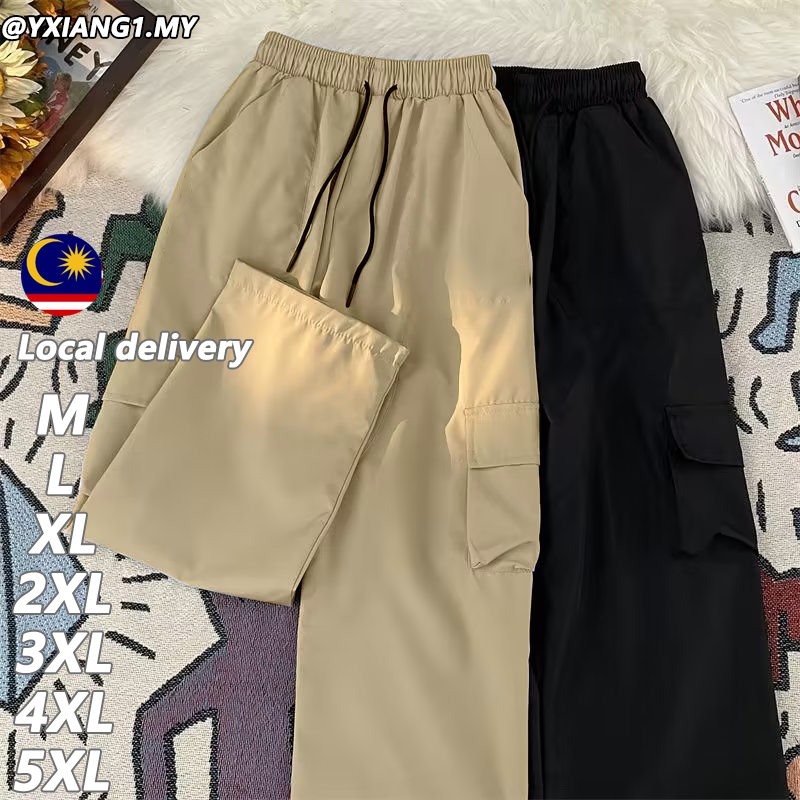 Local Delivery Cargo Pants Women Straight Cut Korean Style Seluar Cargo ...