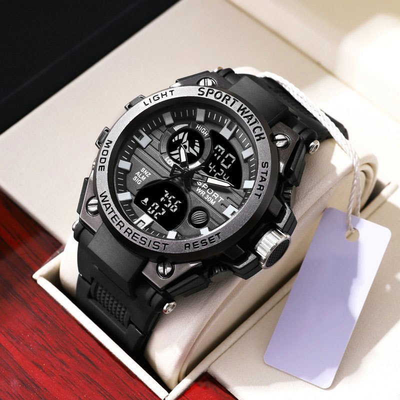 Analog and Digital Dual Mode LED Electronic Watch Luminous Calendar ...