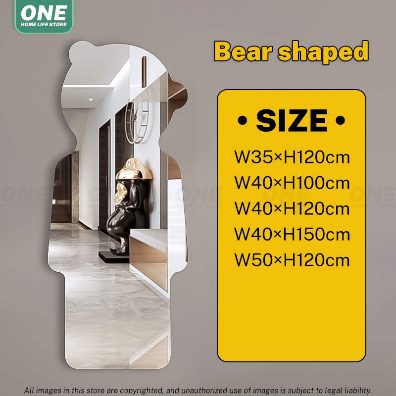 Full body mirror acrylic soft mirror irregular clouds shaped bear ...
