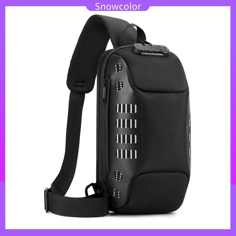 Combination Lock Anti-theft Sling Bag for Man and Women Waterproof Beg ...