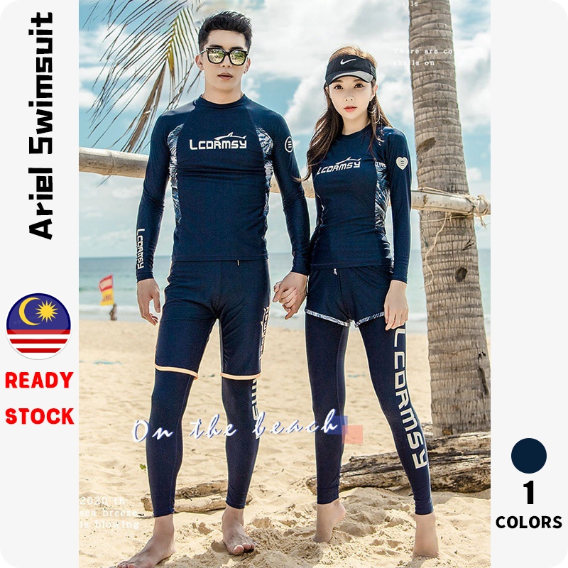 『Ariel』Ready stock Couple swimwear UNISEX Mens Swimwear Swimming suit ...