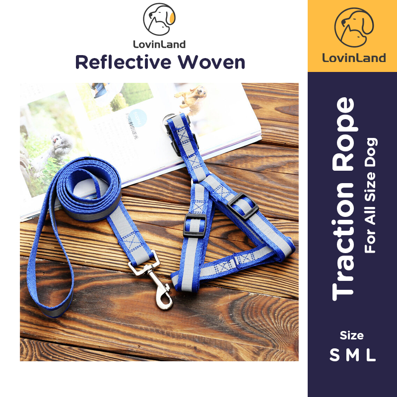 Dog Leash Reflective Woven Cat Traction Rope Chest Strap For Large ...