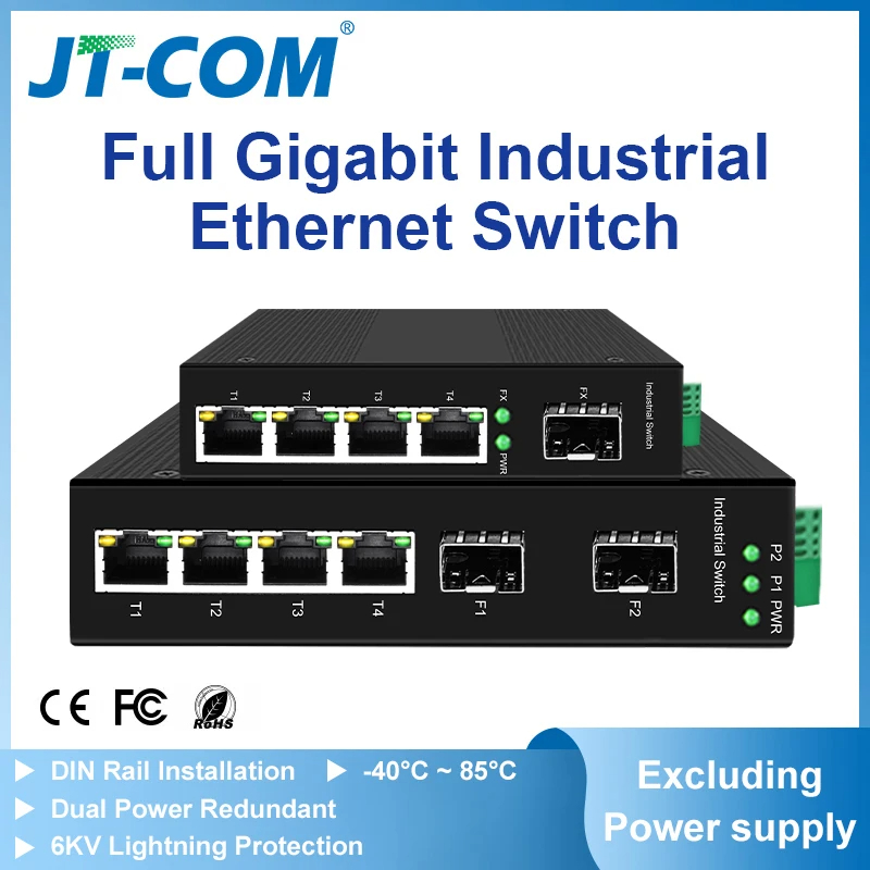 JT-COM Intelligent Ring Network Switch Industrial 2 gigabit SFP +4 Port ...