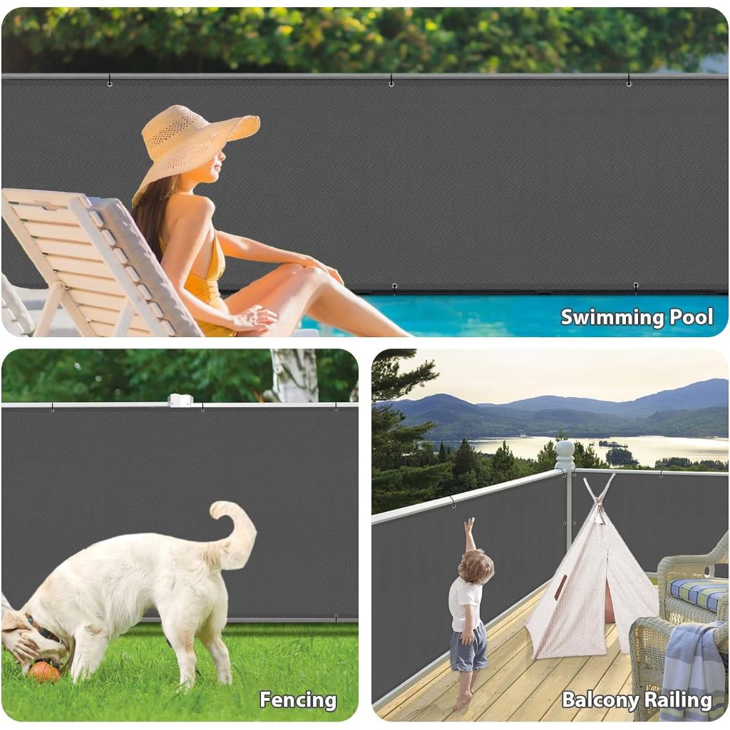 （600D）Waterproof Balcony Privacy Screen Cover Opaque Fence Covering ...