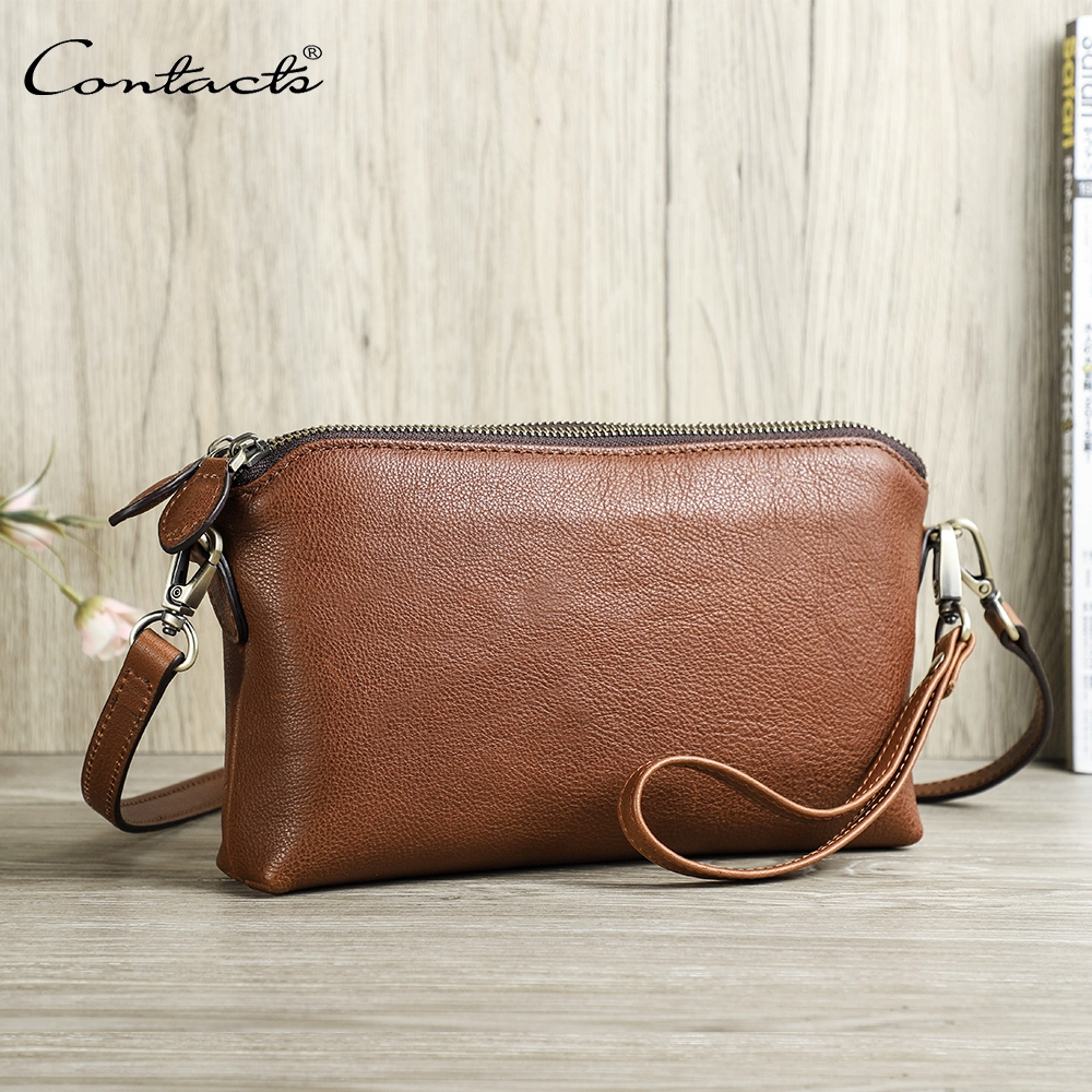 CONTACT'S Genuine Leather Shoulder Bags for Women Brand Fashion Female ...
