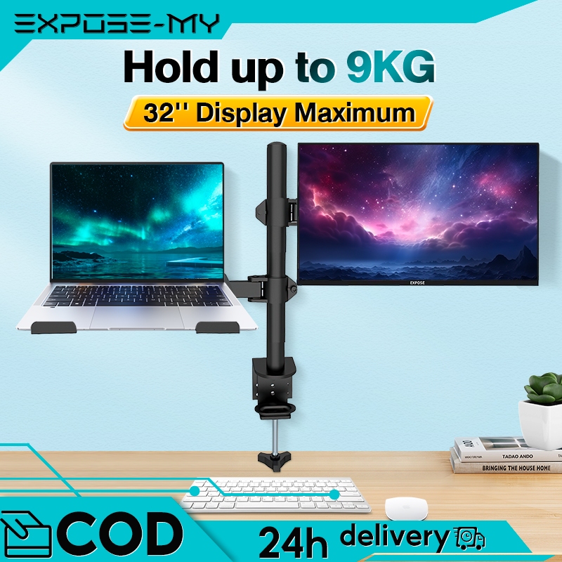 EXPOSE Multi-Direction Single Dual Arms Monitor Stand With Tray (10kg ...