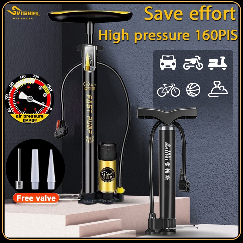 High Pressure Bicycle Pump tyre With Gauge 160 PSI Air Pump for Bike ...