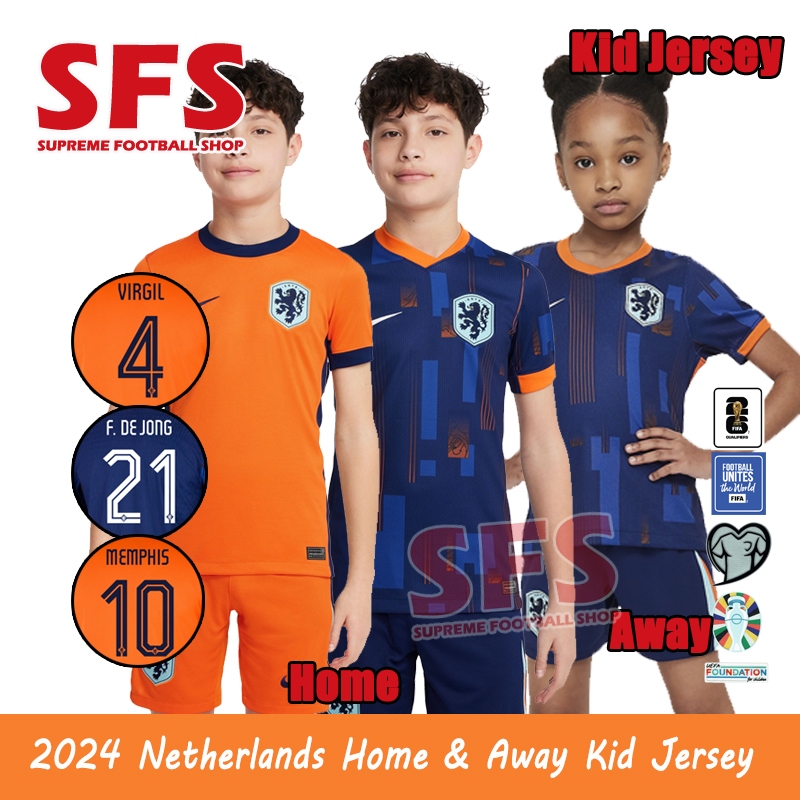 【SFS】 Top Quilty 2024 Netherlands Jersey Home Away Holland Kid Football Soccer Jersey Birthday ...