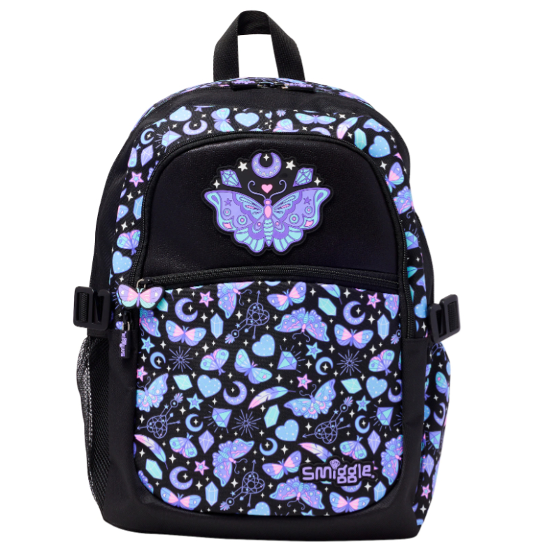 Smiggle Black butterfly Fly High Classic Attach Backpack for primary ...