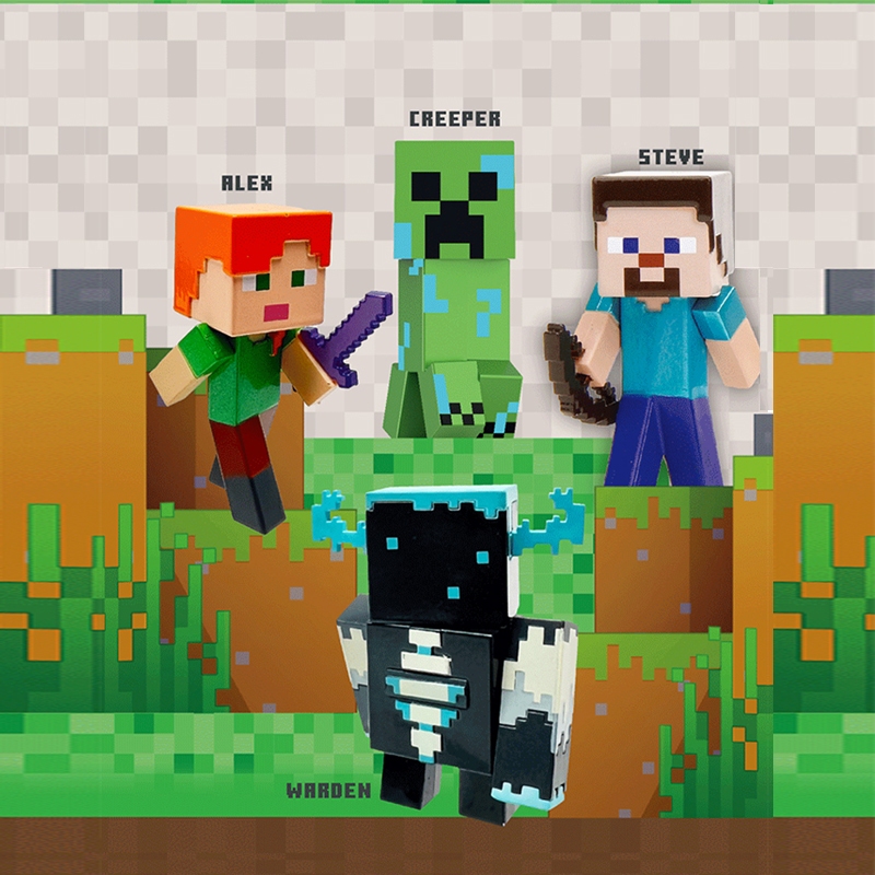 Minecraft Metal Steve,Warden,Alex and Creeper Figures,2.2in design is ...
