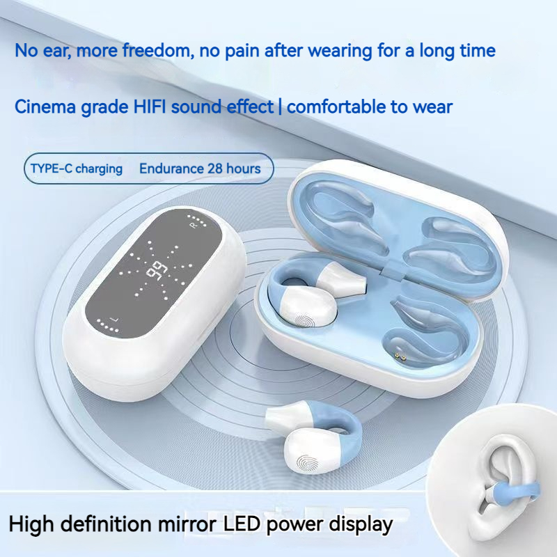 2024 New earless Bluetooth wireless earphones with bone conduction ...