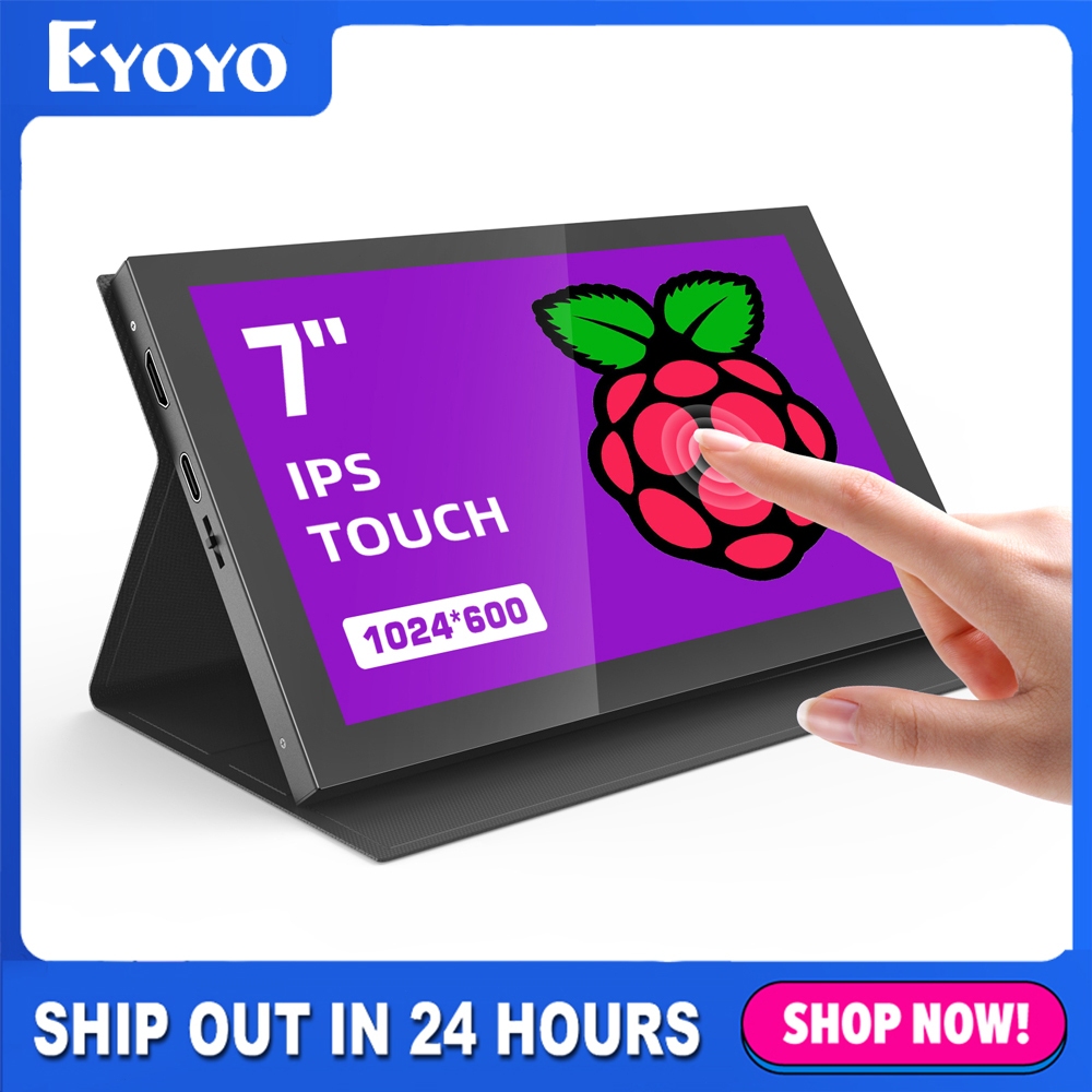 Eyoyo APROTII 7 Inch 1024x600 IPS Raspberry Pi Screen Touchscreen ...