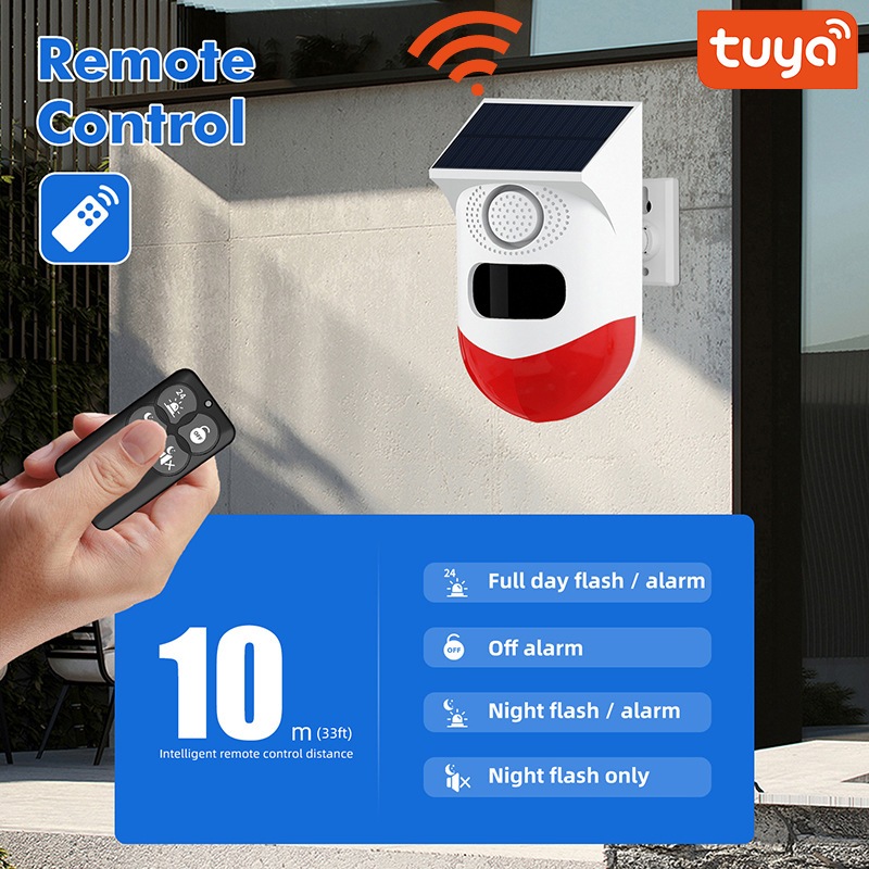 TUYA Smart WiFi Solar Outdoor Alarm Outdoor Waterproof Audible and ...