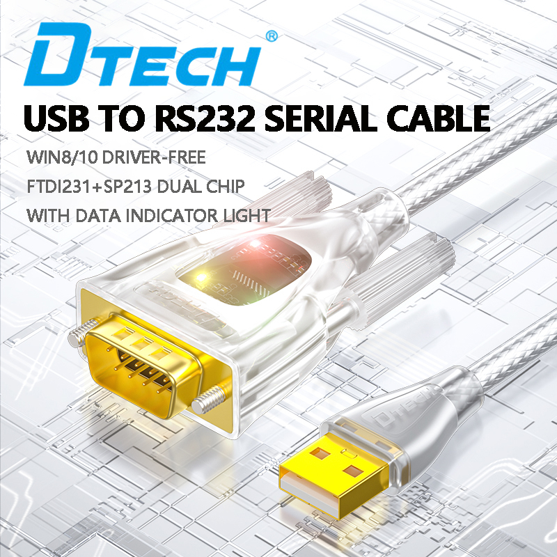 DTECH USB to RS232 serial port cable industrial grade 9-pin DB9 male ...