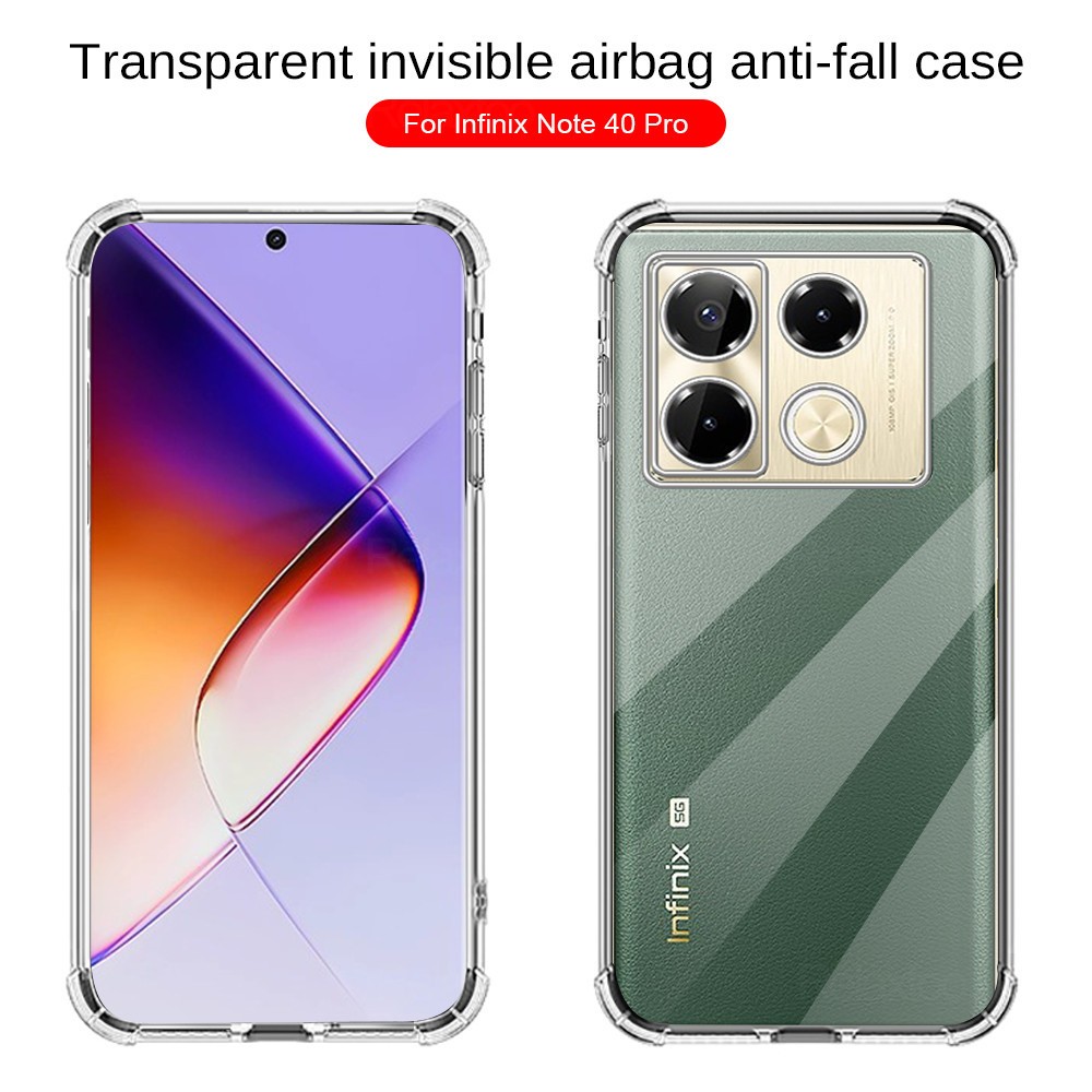 For Infinix Note 40 Pro Plus 2024 Clear Shockproof Back Soft Case ...