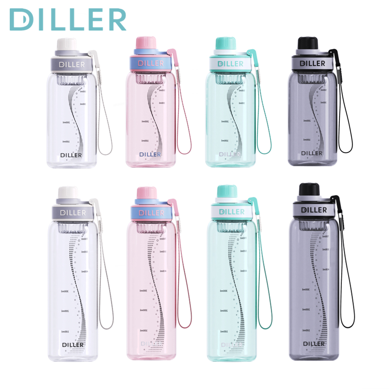Diller Tritan Water Bottle Spout Lid Tea Filter Leak-Proof BPA Free Sport Drinking 500/700ml ...