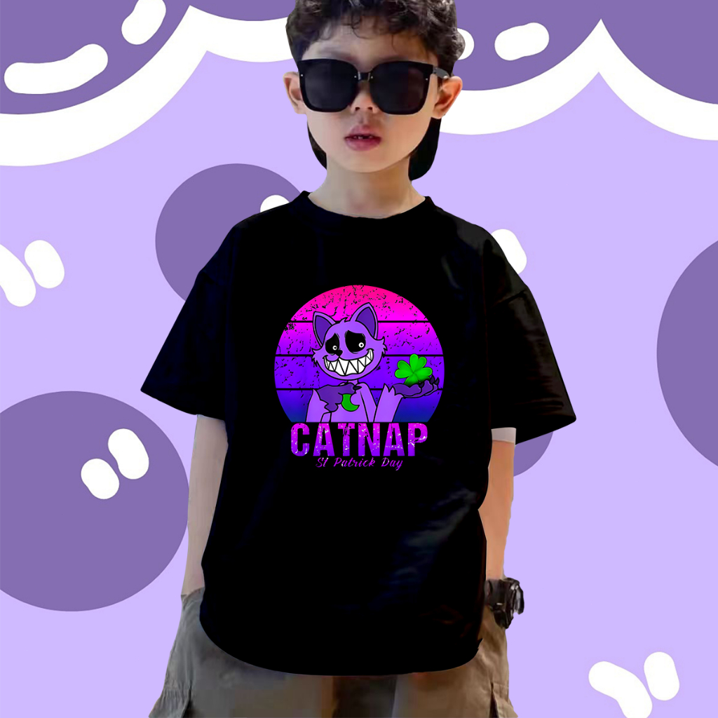 Catnap Poppy Playtime 3 Cotton Tshirt unisex baju budak cat nap smiling ...