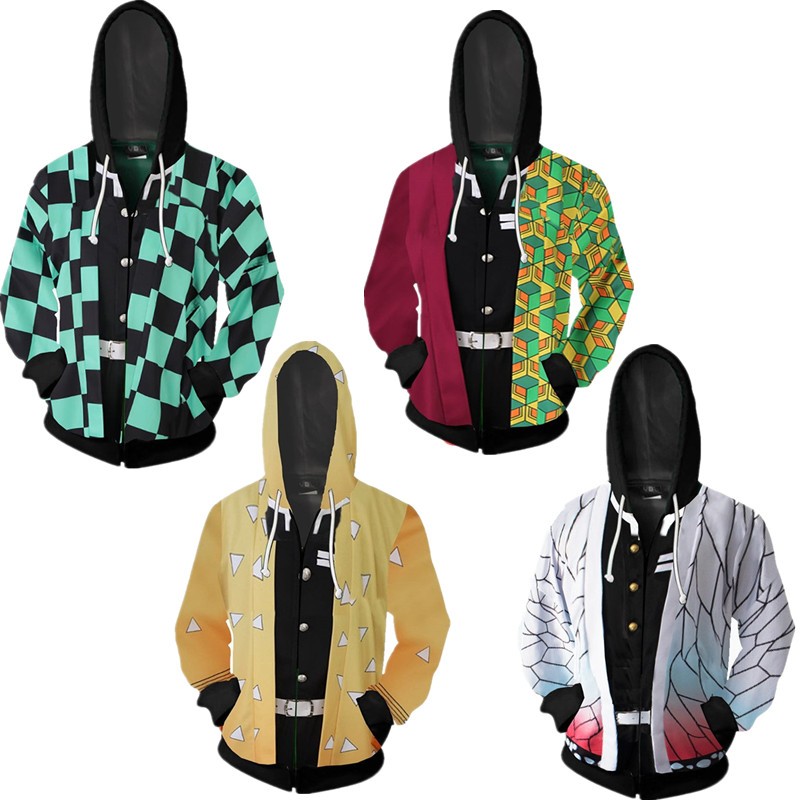 Demon Slayer Zipper Hoodie Kimetsu no Yaiba Jacket digital printing ...