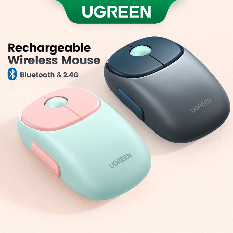 UGREEN Mouse Quiet 2.4G Bluetooth Rechargeable Wireless Mouse Ergonomic ...