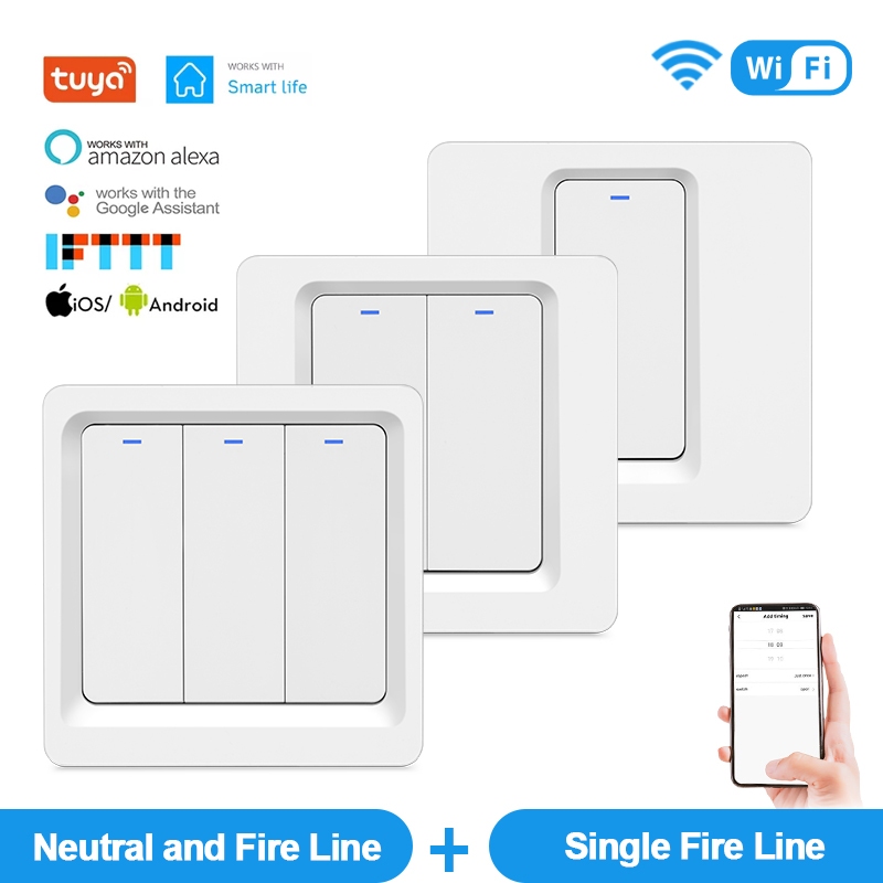 XCPOS Tuya smart button wifi wall switch mobile phone control+voice ...