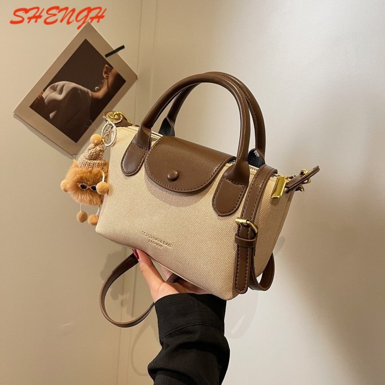 [SHENGH] Handheld style Messenger Bag Canvas Thickened Portable Dual ...