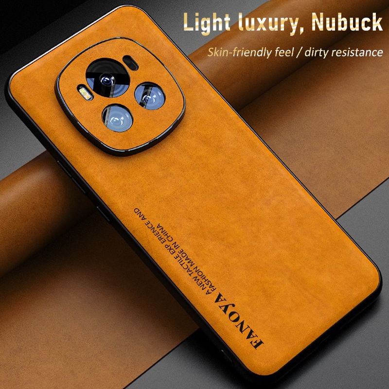 For Honor Magic 6 Pro Casing Nubuck Leather Hard Phone Case Cover ...