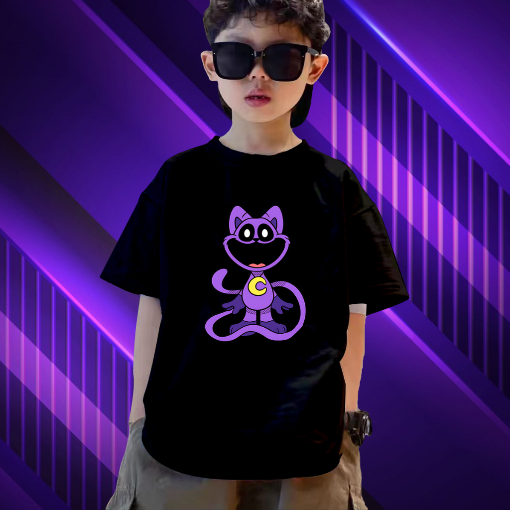 Catnap Poppy Playtime 3 Cotton Tshirt unisex baju budak cat nap smiling ...