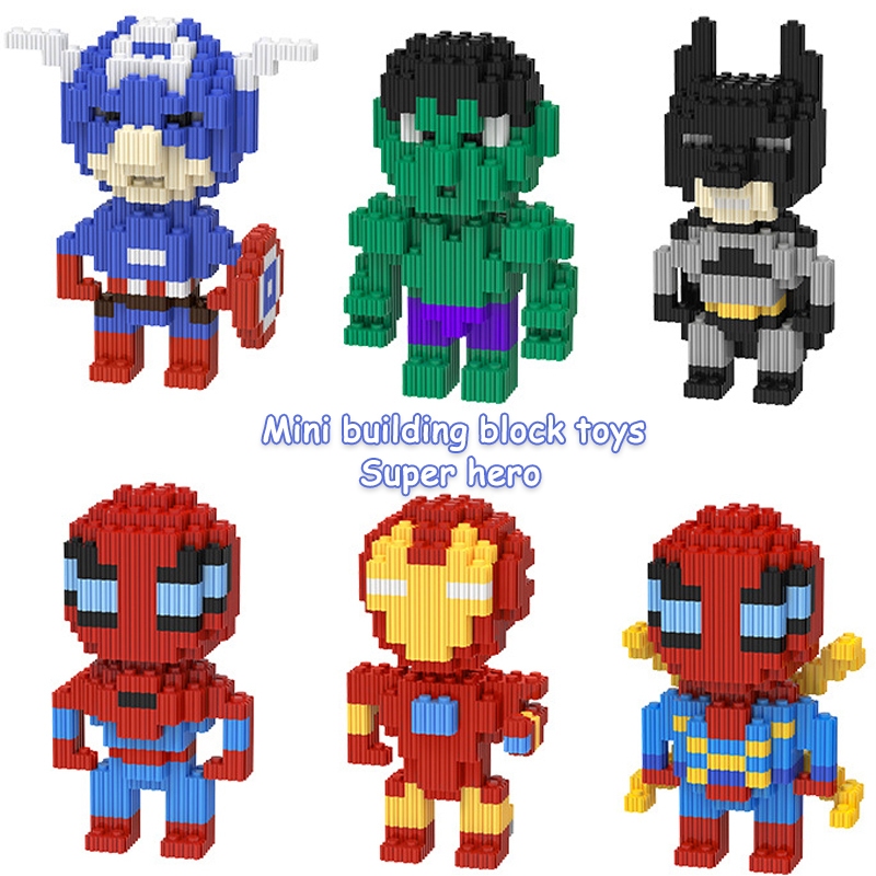 13cm Superhero Building Blocks Mini Building Block Marvel Hero Batman ...