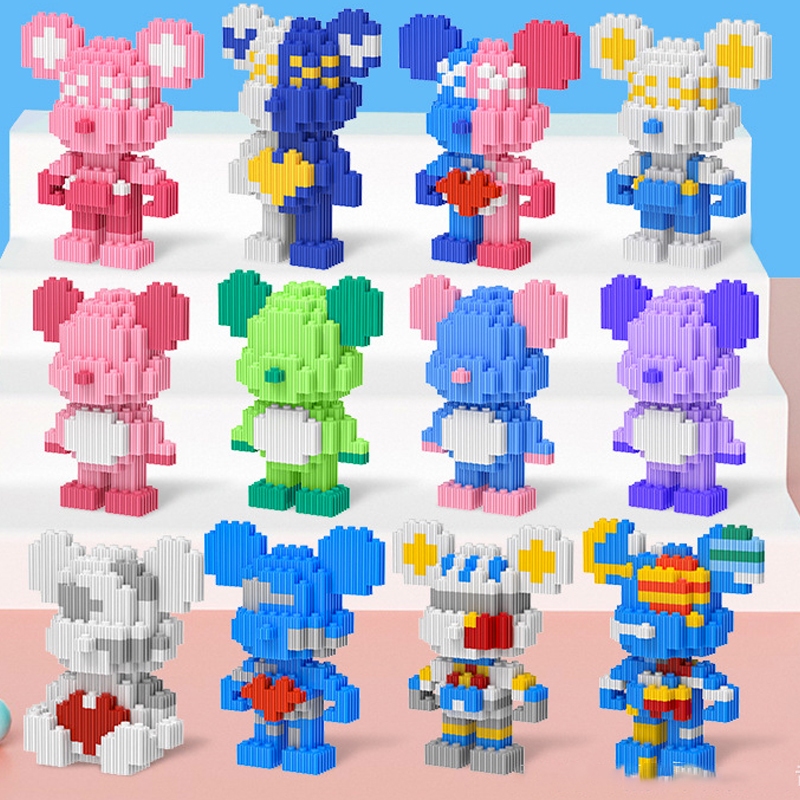 13cm Cartoon Violent Bear Building Blocks Bear Building Blocks Nano ...