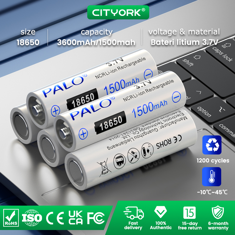 Cityork 3.7V 18650 Li-ion Rechargeable Battery 3200mAh 1500mAh Fast ...