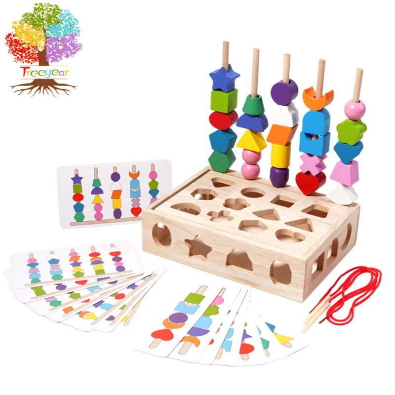 Children's educational beads five sets of columns color sensory ...