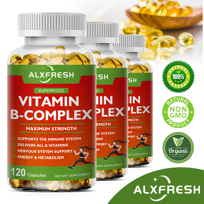 Vitamin B Complex Capsule Supplement for Immune System & Brain Nervous ...