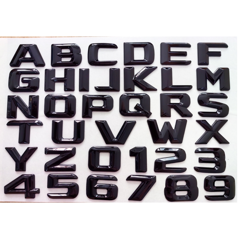 1 pc 22mm High Black DIY 3D Alphabet Letter Digital Number Car Emblem ...