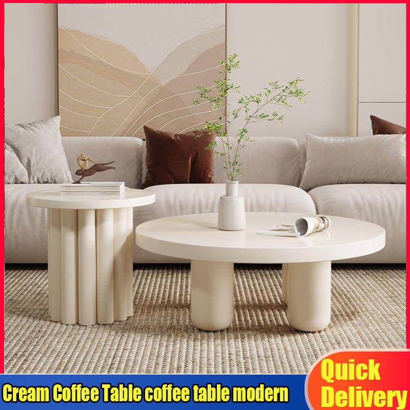 【Free shipping】Cream Coffee Table modern table round table nordic table ...
