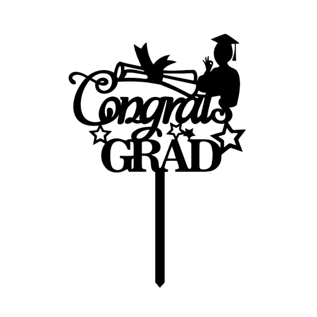 10 Pieces Congrats Grad Acrylic Cake Topper, Happy Graduation Cake ...