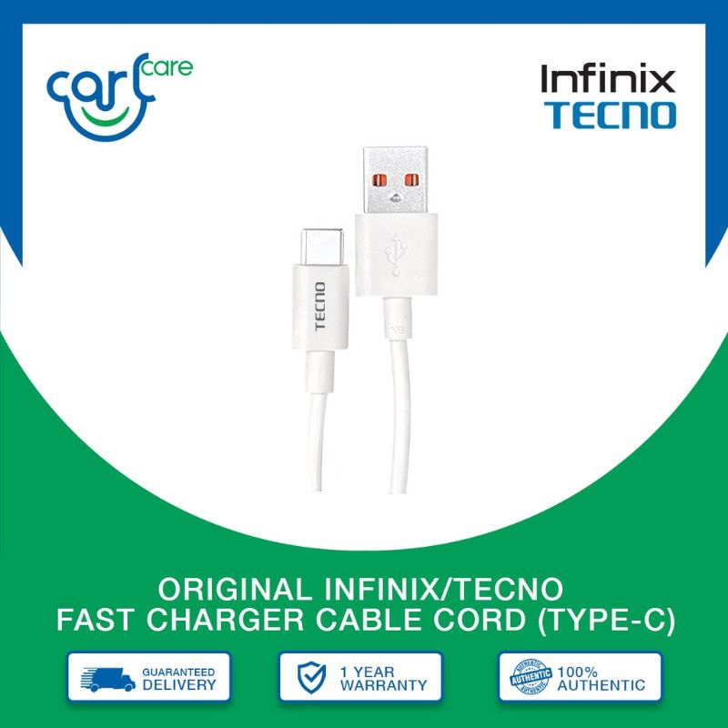 Original Infinix Fast Charger cable cord (Type-C) With Packaging bag ...
