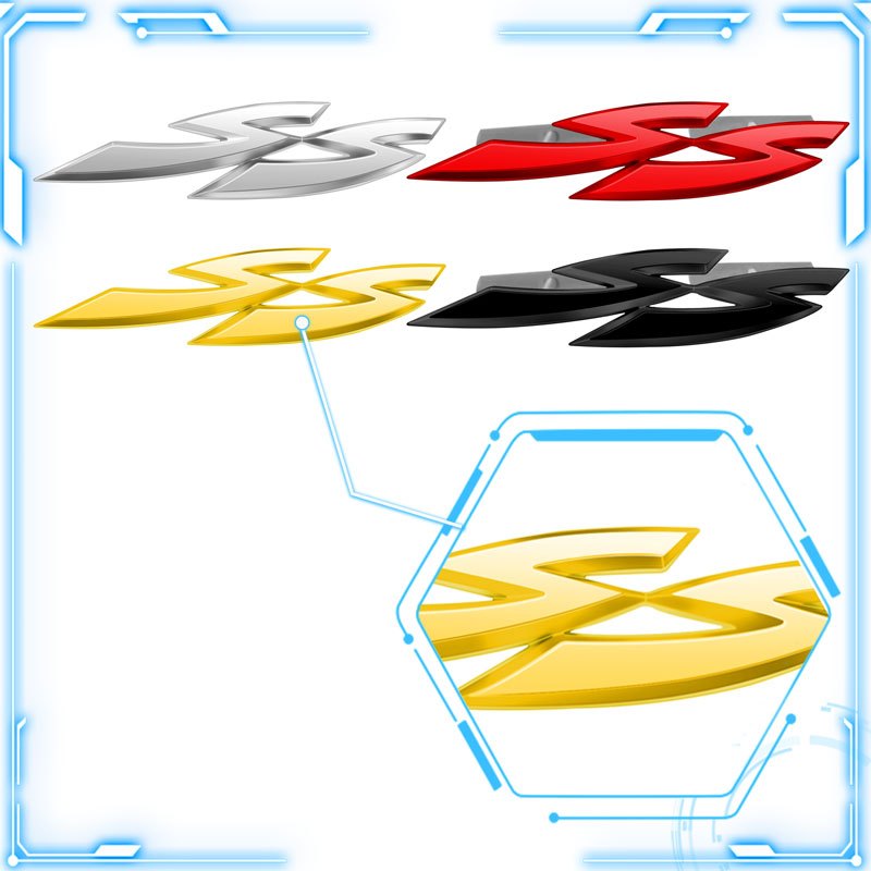 3D Metal SS Logo Car Front Grille Emblem Rear Trunk Badge Decor Sticker ...